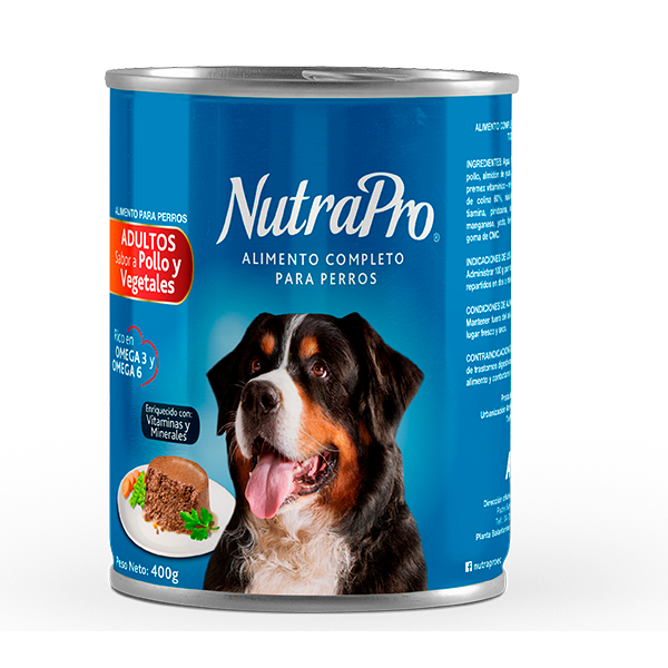 NUTRAPRO LATA Perro Adulto POLLO/VEG 400GR - Mi Mascota Online