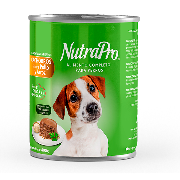NUTRAPRO LATA Perro Cachorro POLLO/ARROZ 400GR - Mi Mascota Online